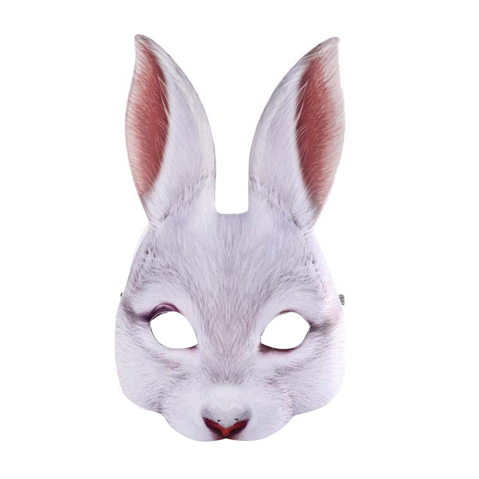 Bunny Mask Animal Half Face Rabbit Ear Mask for Easter Halloween Party ...