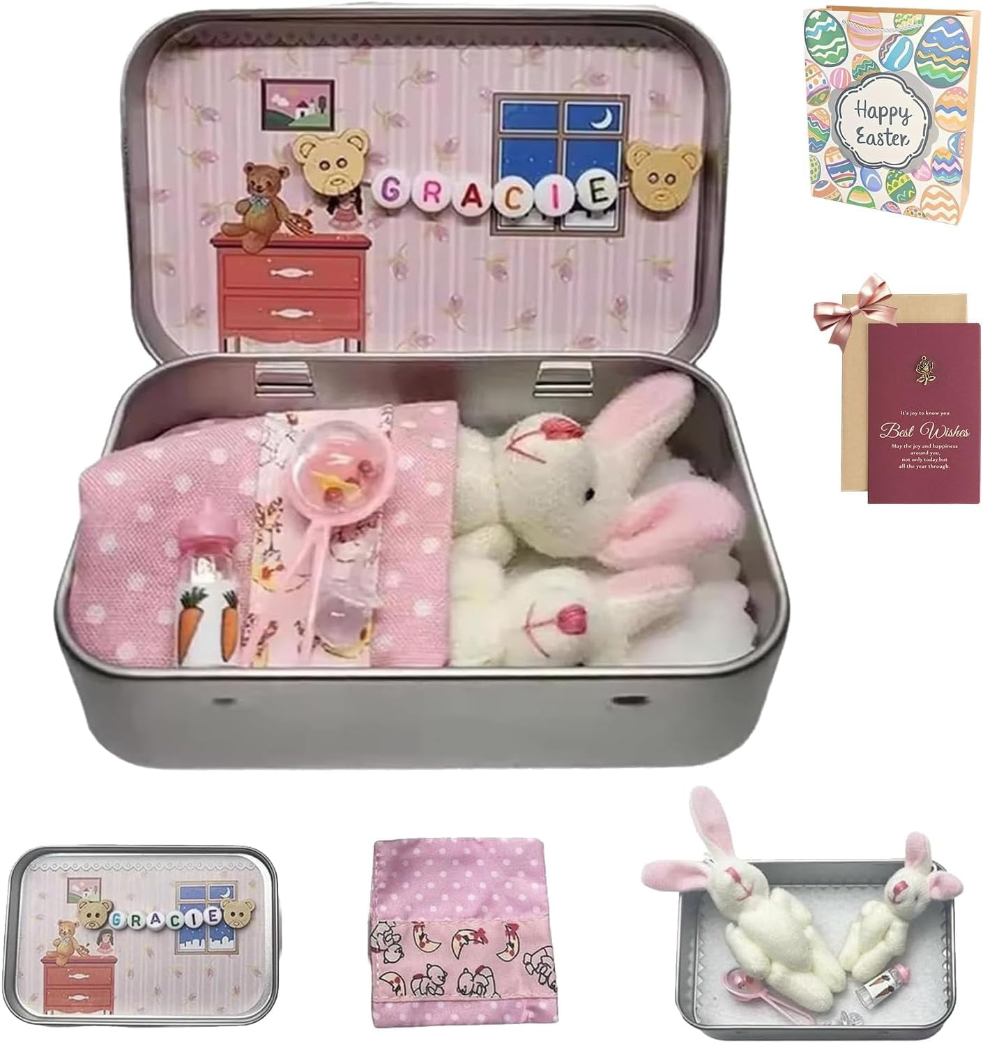 Bunny Mummy Tiny Plush Pocket Tin, Bunny Mummy Pocket Tin, Personalised ...