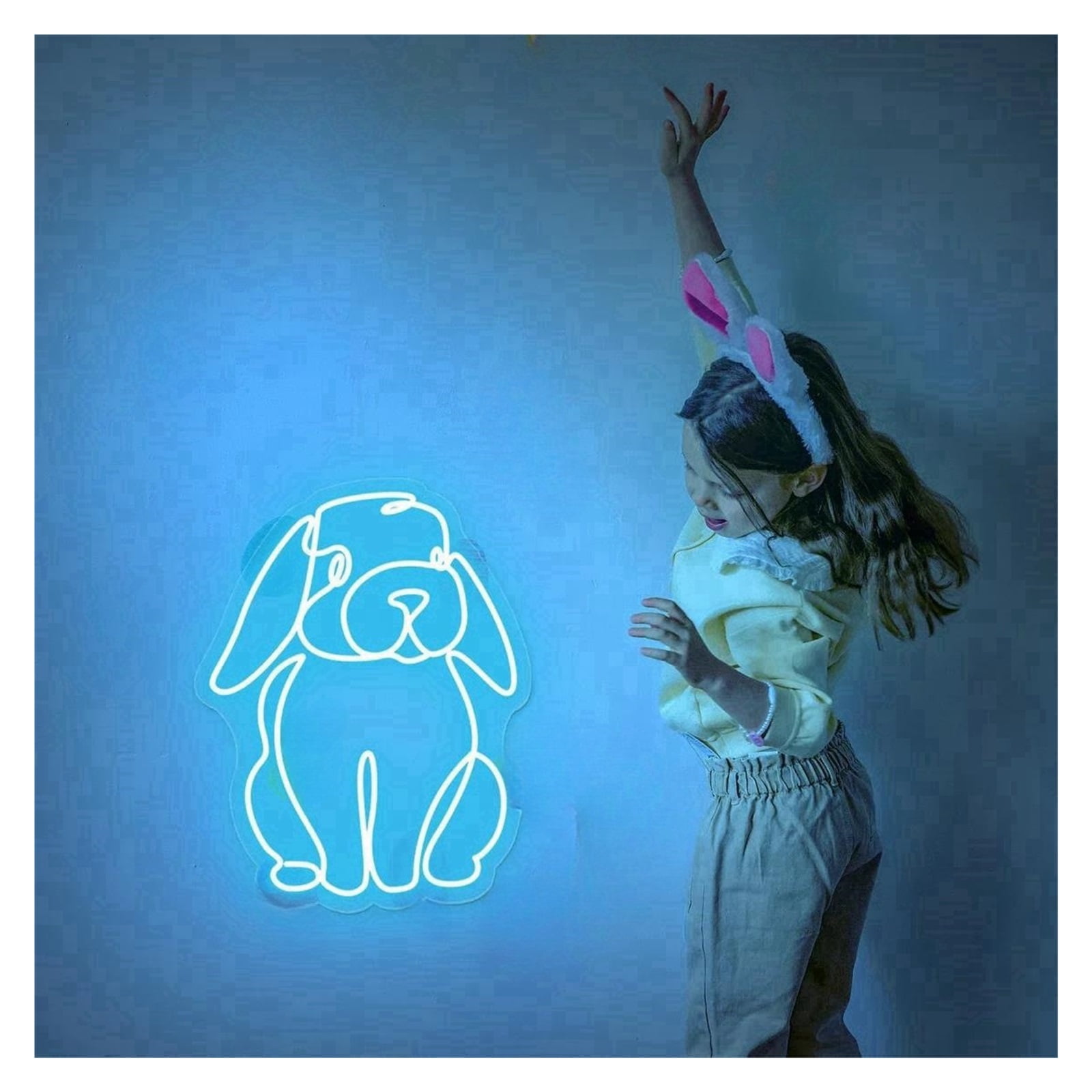 Bunny Neon Sign USB Powered Adjustable Brightness Rabbit Neon Lights ...