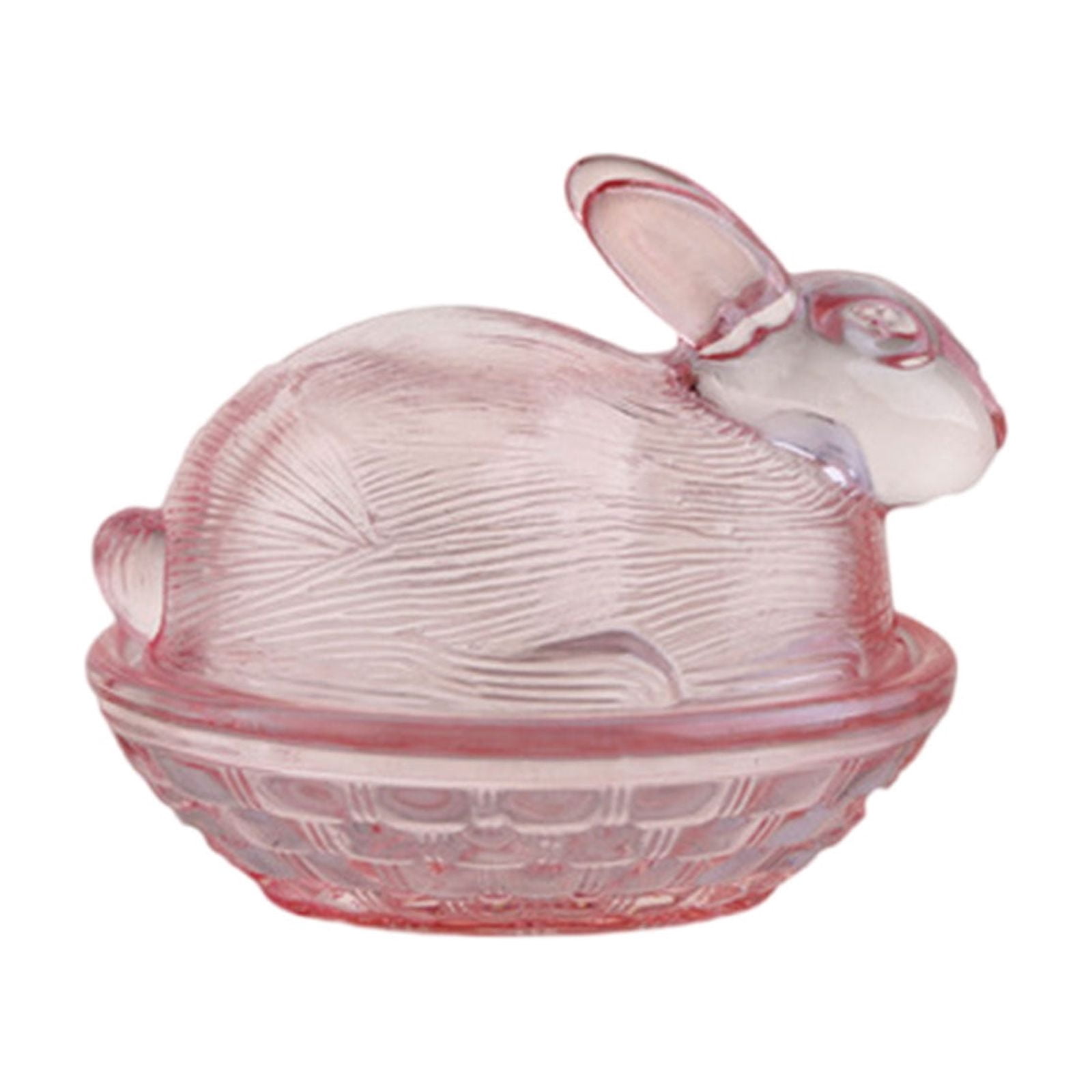 Bunny on Nest Glass Dish, Rabbit-Shaped Candy Dish with Lid, Crystal ...