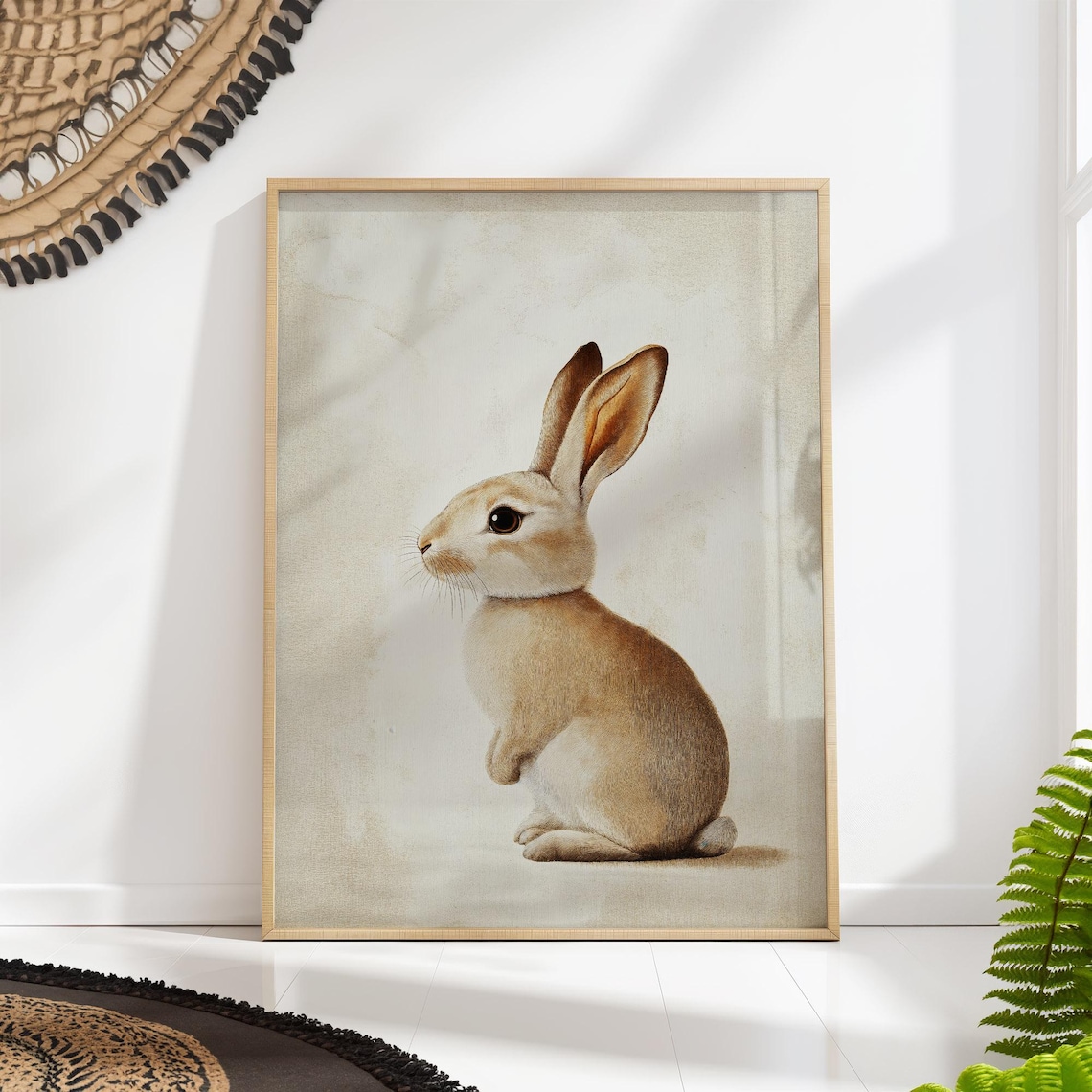 Bunny Nursery Art Print - Adorable Rabbit Poster - Cute Animal Wall ...