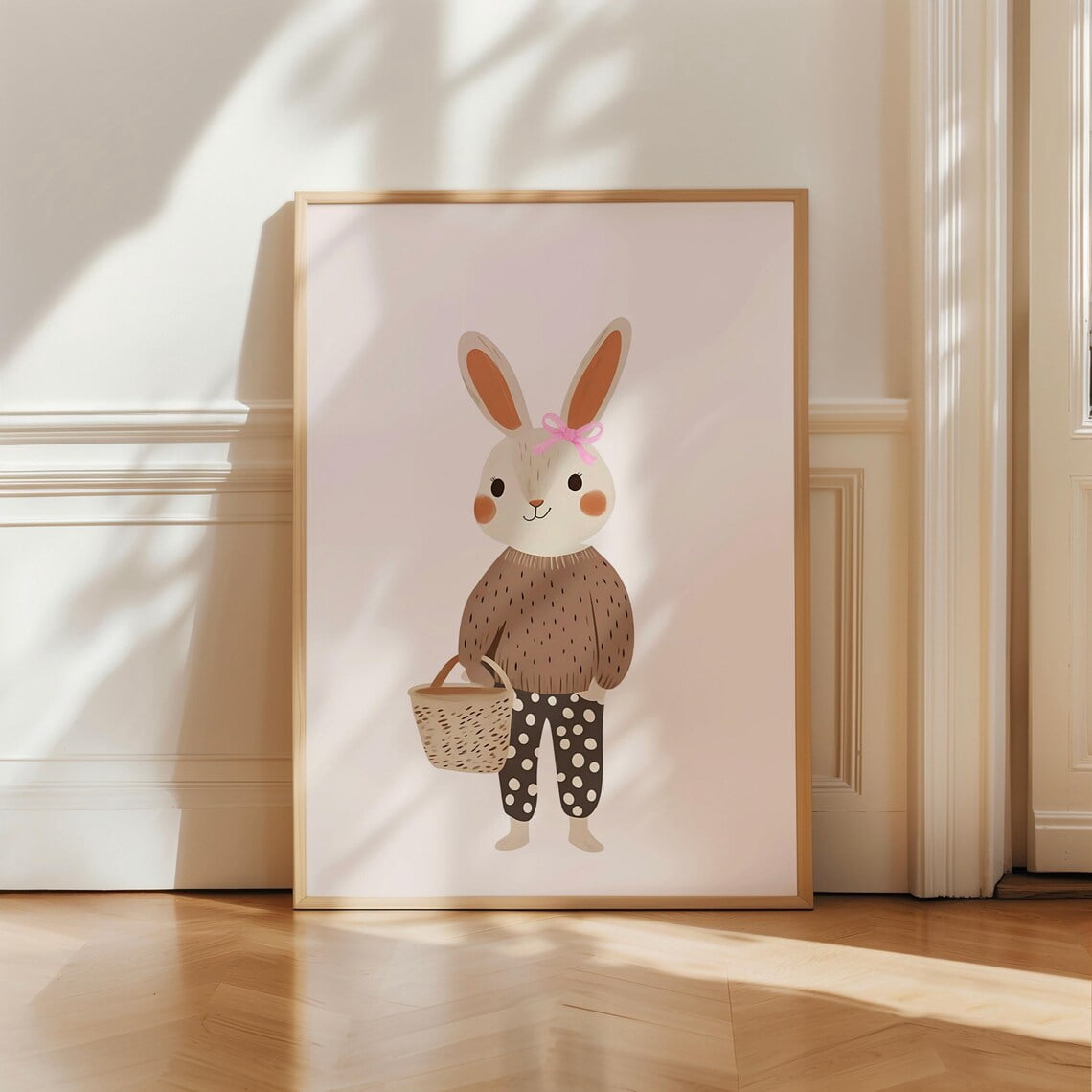 Bunny Nursery Pastel Rabbit Illustration Poster Unframed Paper Print ...