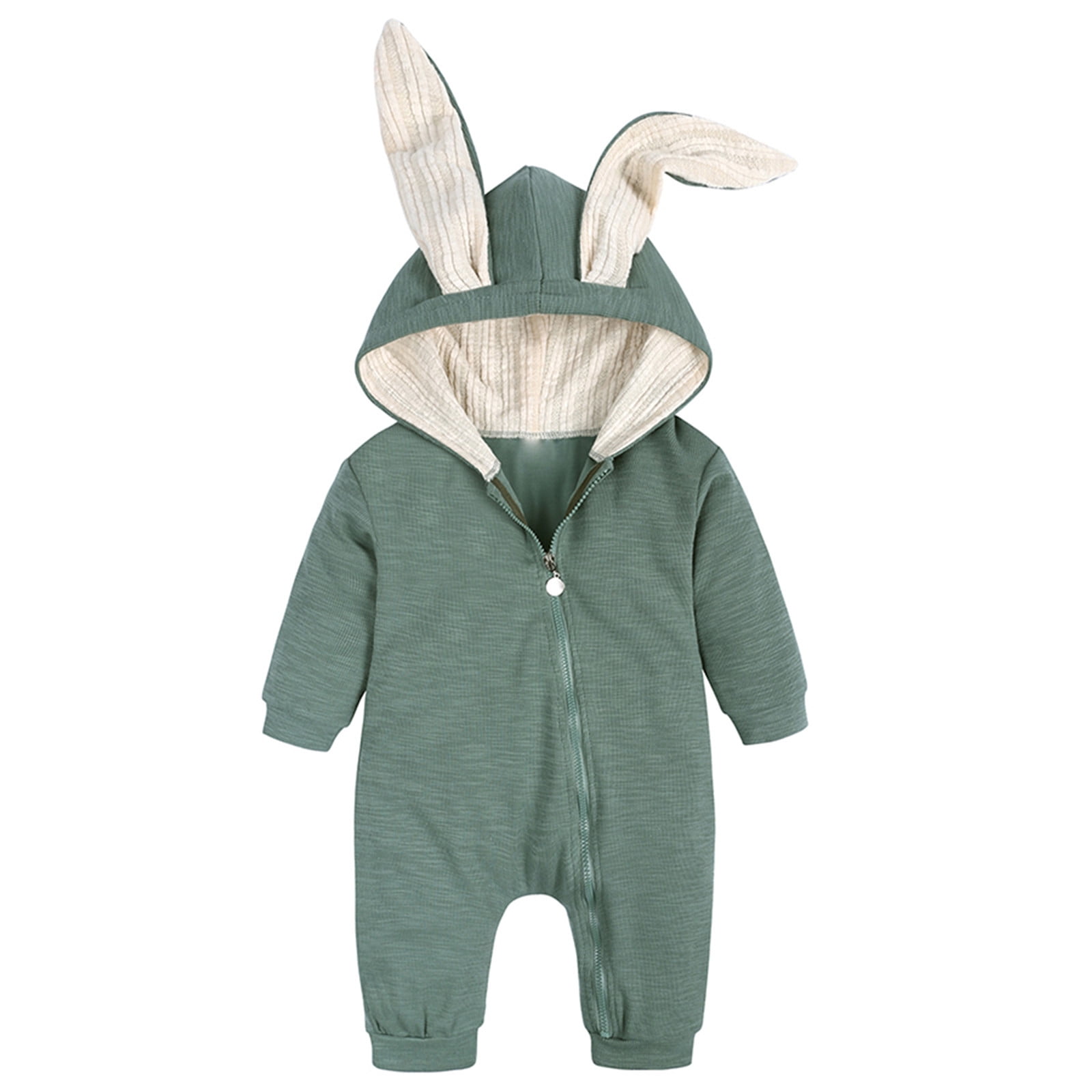 Bunny Outfit Baby Green Bunny Rabbit Skin Ear Jumpsuit Baby Easter ...