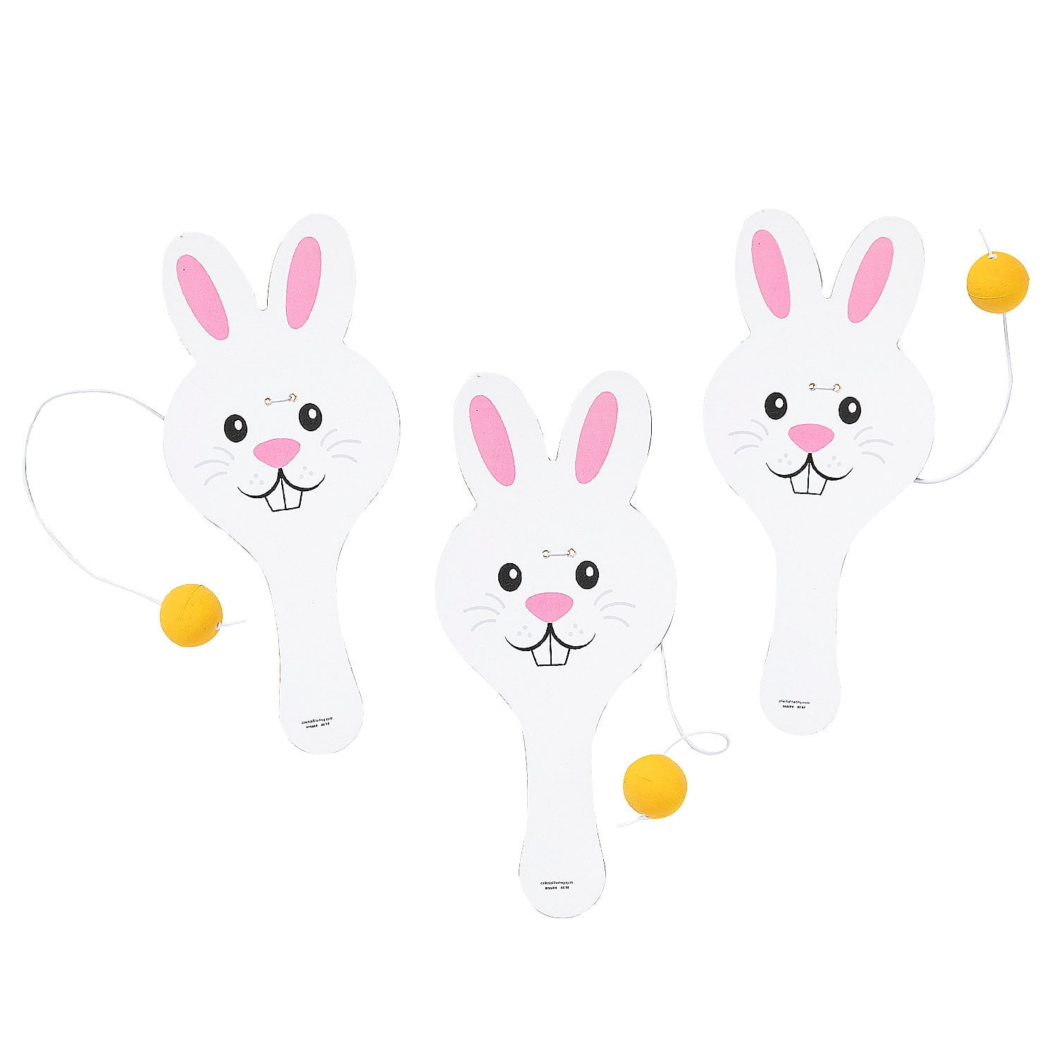 Bunny Paddleball Games for Kids, Easter Egg Hunt Prizes, 12 Pieces ...