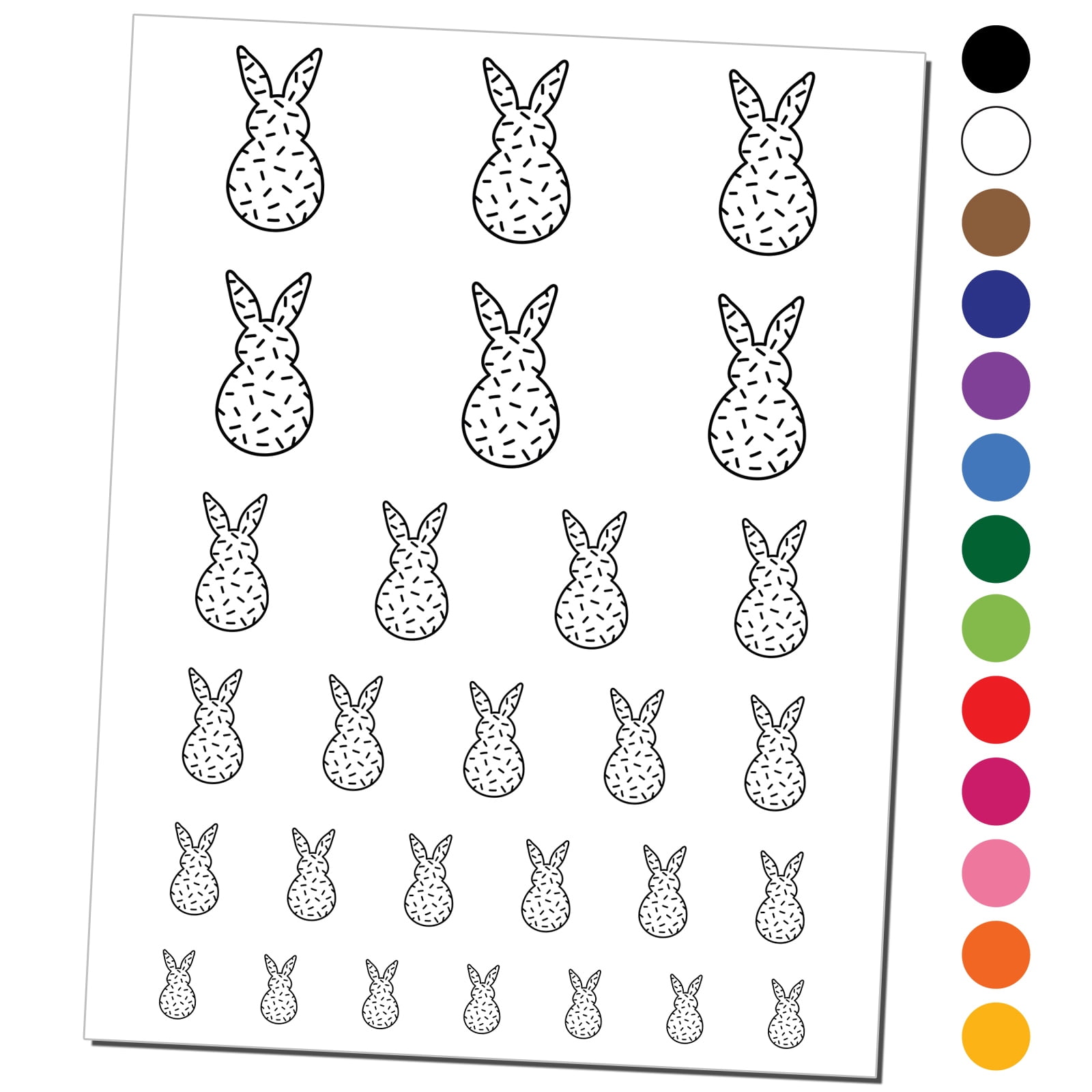 Bunny Pattern Sprinkles Easter Rabbit Water Resistant Temporary Tattoo ...