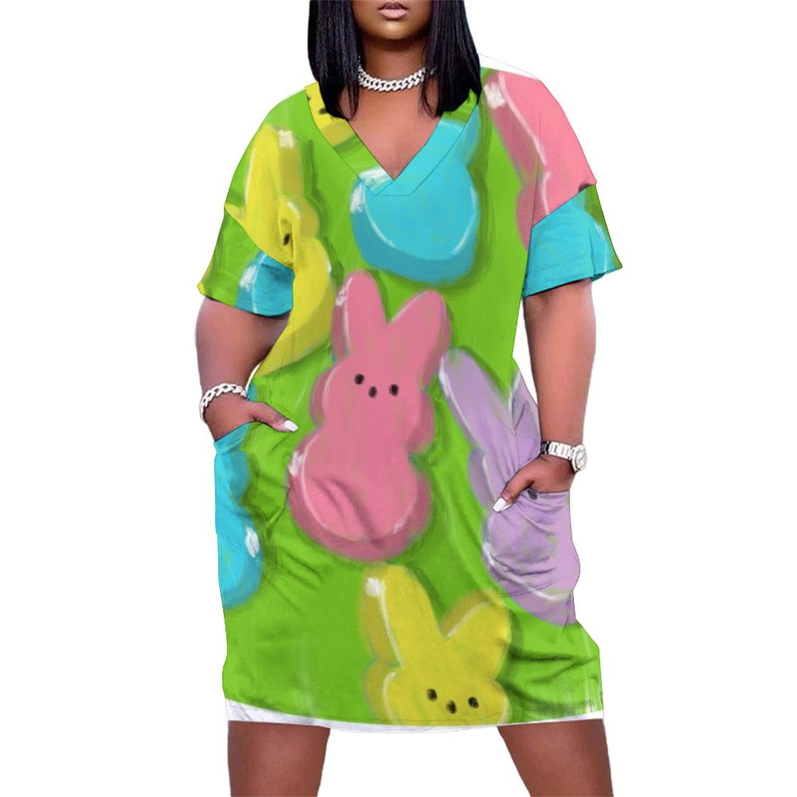 Bunny Peeps Loose Pocket Dress women dresses Long dress woman - Walmart.com