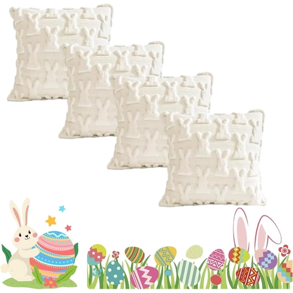 Bunny Pillow Covers, Easter Pillow Covers Set with Bunny Designs, for ...