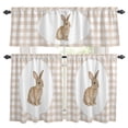 Bunny Plaid Kitchen Curtains Valances 3 Piece Set, Rustic Farmhouse ...