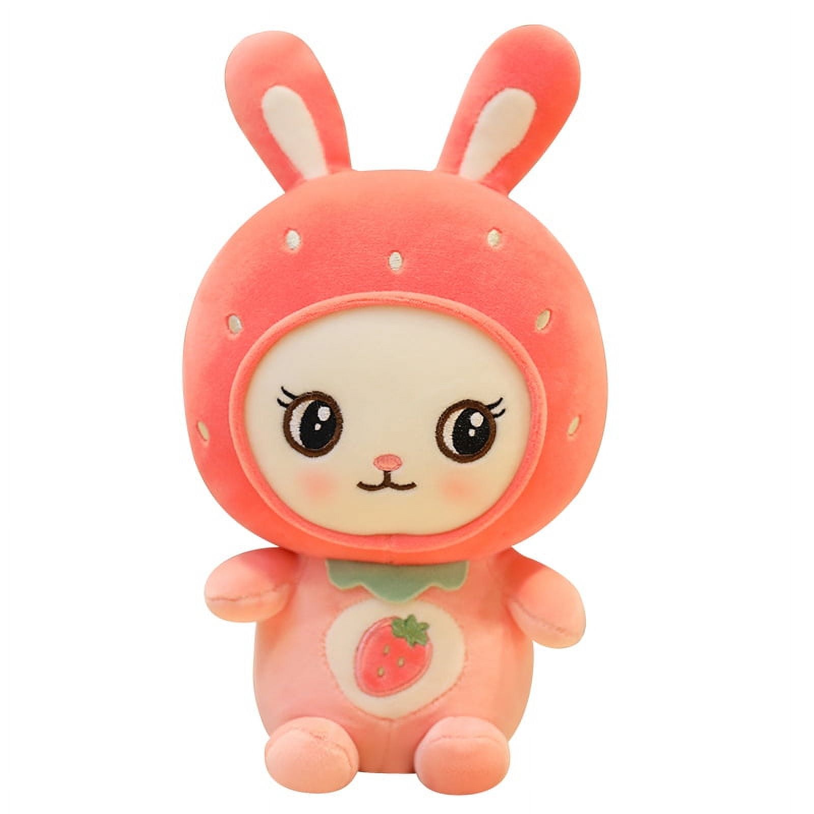 Bunny Plush Cute Strawberry Bunny Stuffed Animal 30cm,Pink Bunny Pillow ...