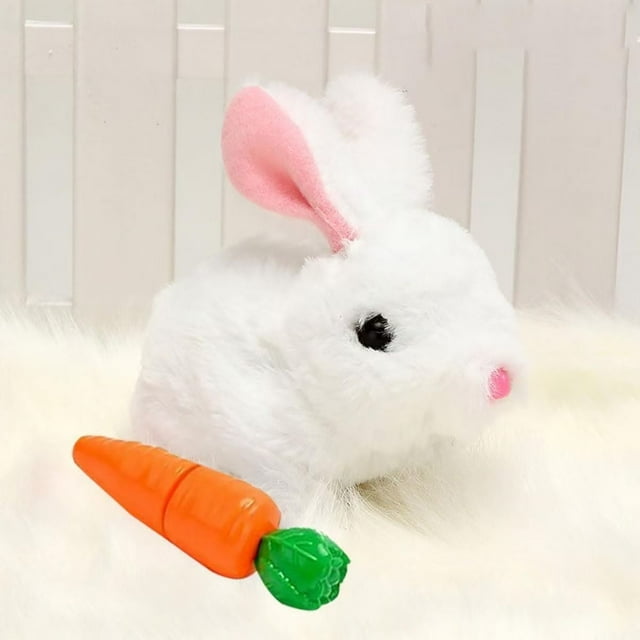 Bunny Plush Toy with Carrot Toy, Interactive Bunny Toy Electronic ...