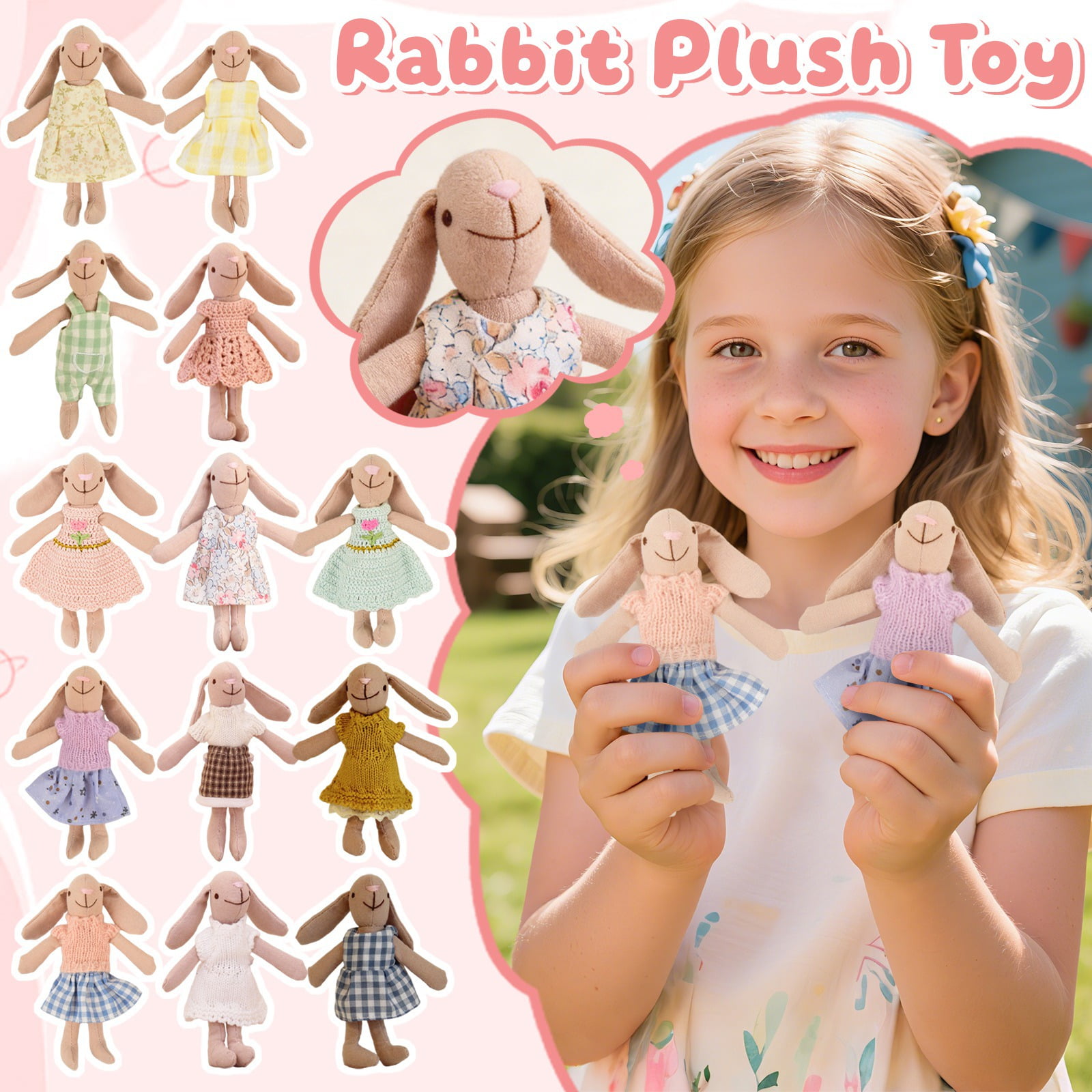 Kiewfjdk Bunny Plush Toys - Cute Small Bunny Stuffed Animals 5 Inch ...