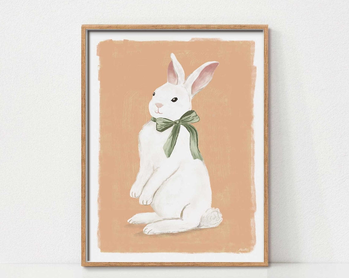 Bunny Print, Easter Wall Art, Bunny Nursery Art, Easter S, Spring Bunny ...