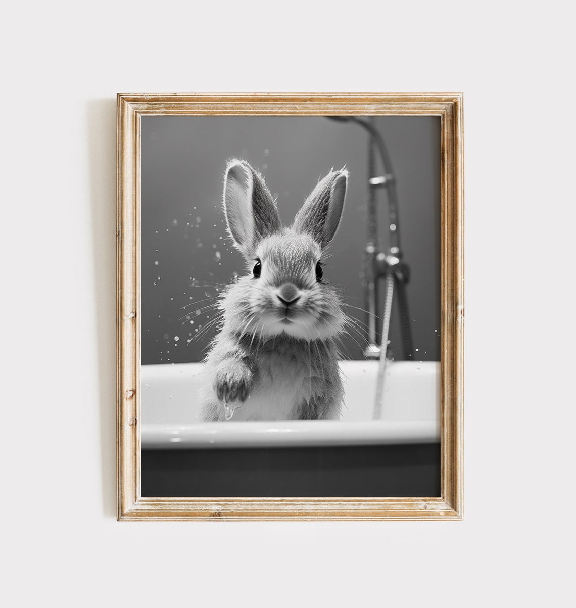 Bunny Print, Hare Bathroom Poster, Rabbit Toilet Wall Decor, Rabbit ...
