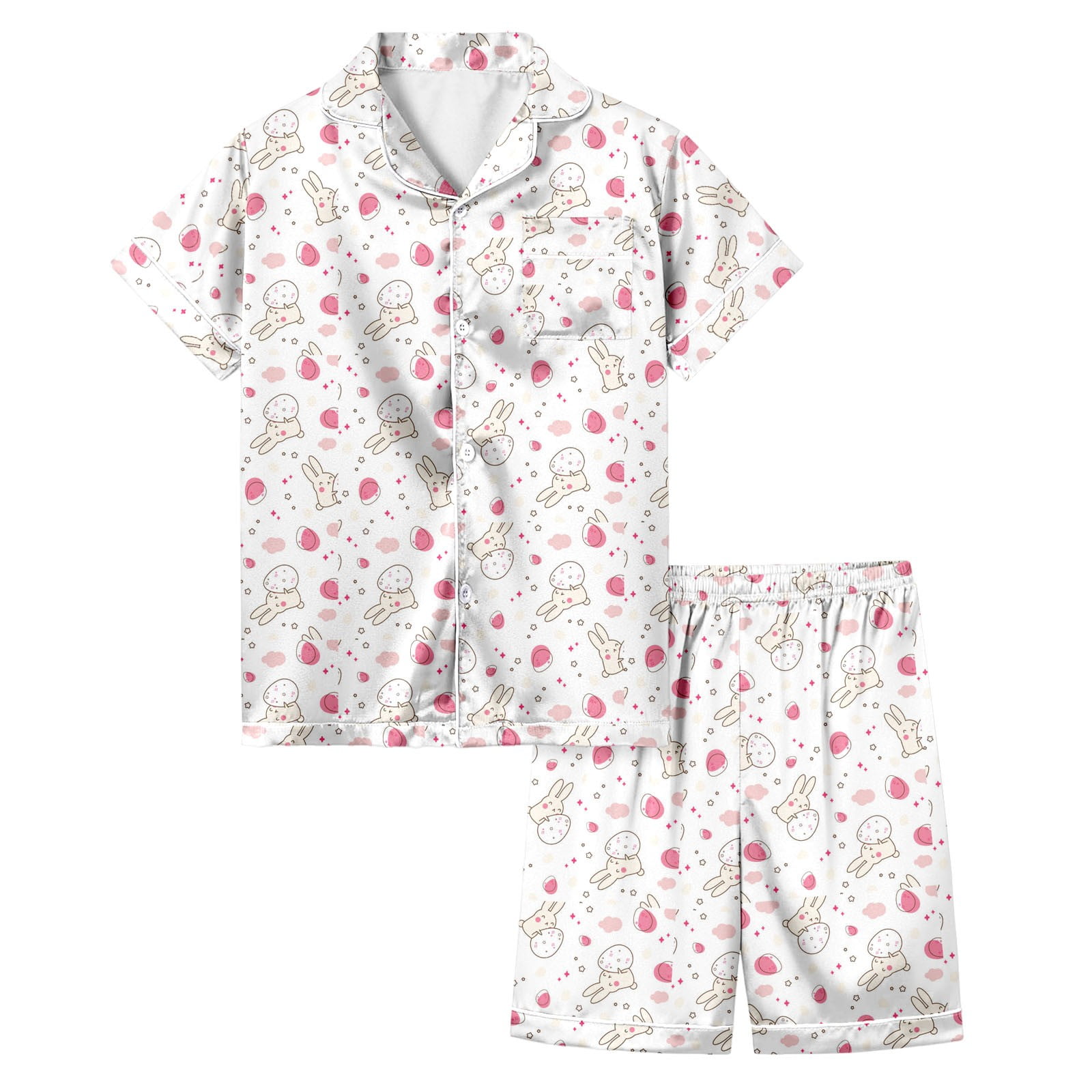 Bunny Print Pajama Girls Egg Bilby Print Easter Resurrection Sunday ...