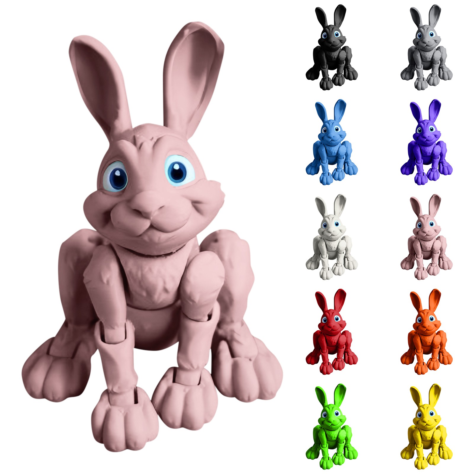 Bunny Rabbit Articulated Figure Print-In-Place, Cute Flexi 3D Printed ...
