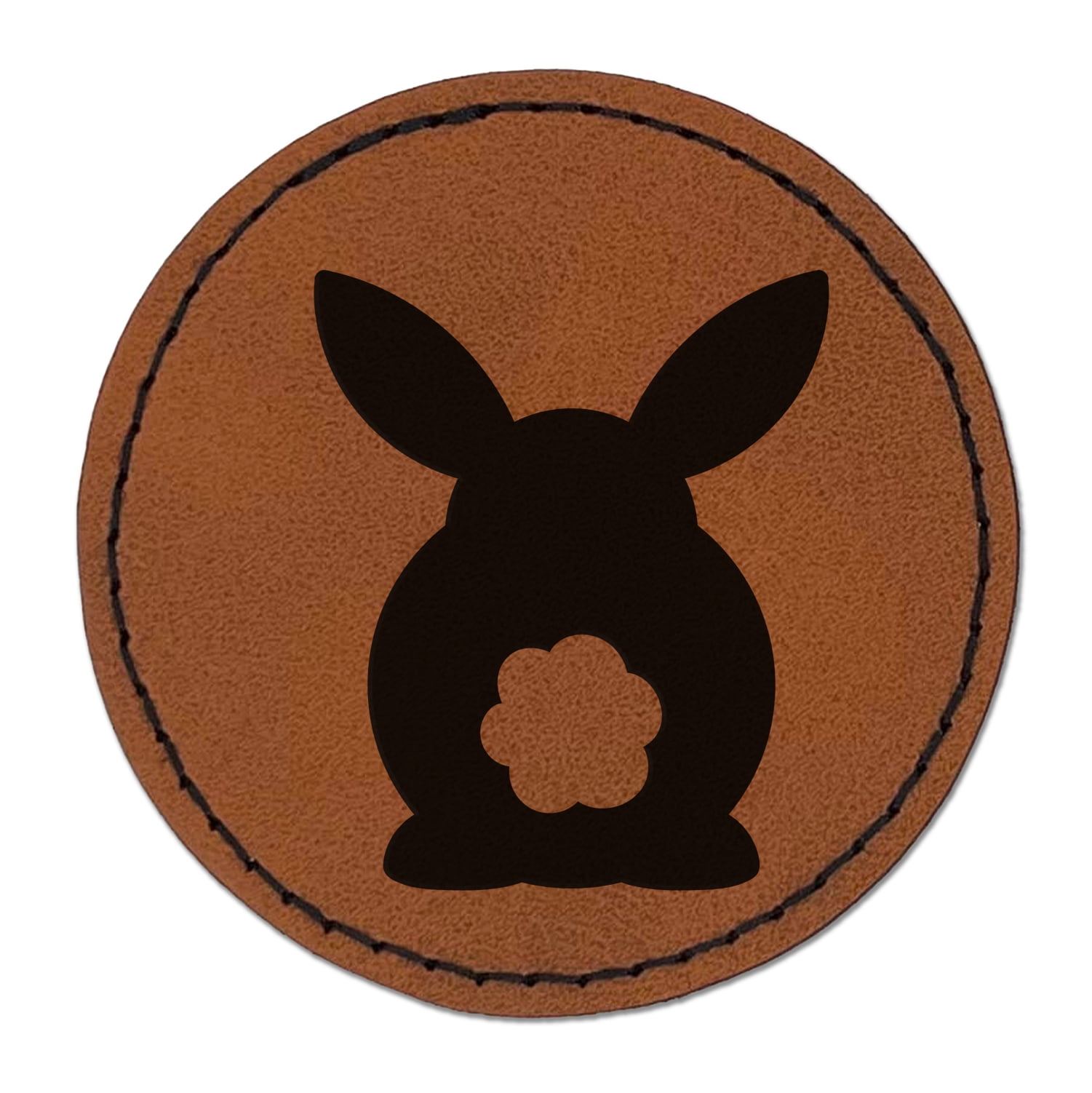 Bunny Rabbit Butt from Behind with Legs Easter 2.5" Faux Leather Round ...