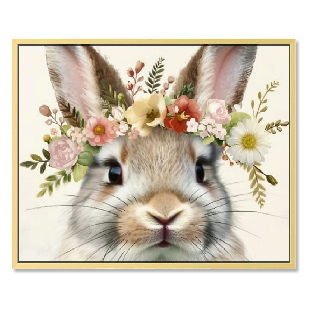 Bunny Rabbit Canvas Wall Art Cute Animal Paintings Watercolor Rabbit ...