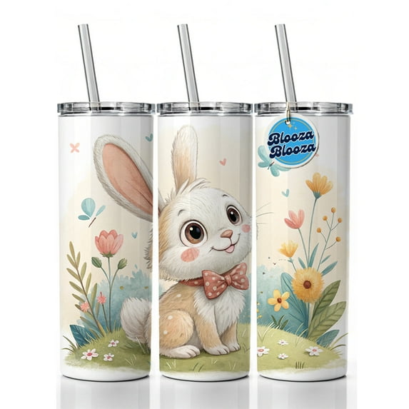 Bunny Rabbit Children's Illustration Style 20oz Insulated Water Bottle ...