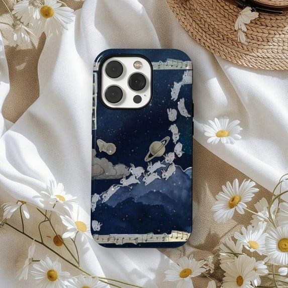 Bunny Rabbit Collage Dreamy Galaxy Night Phone Case 17 16 15 14 13 12 ...