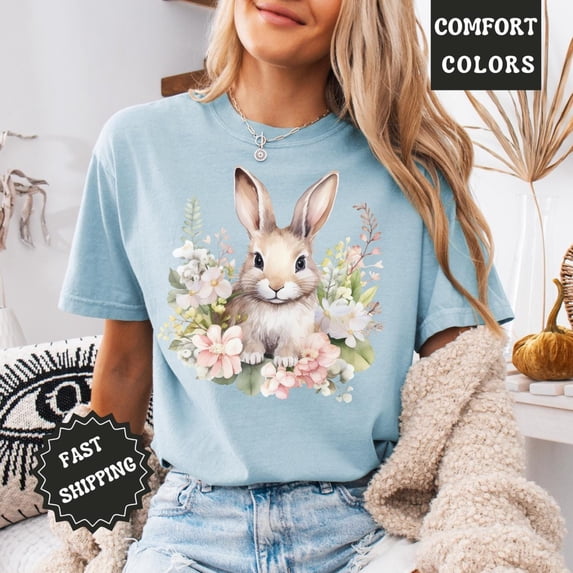 Bunny Rabbit Easter Shirt Cute Bunny T Shirt for Her Gift for Bunny ...