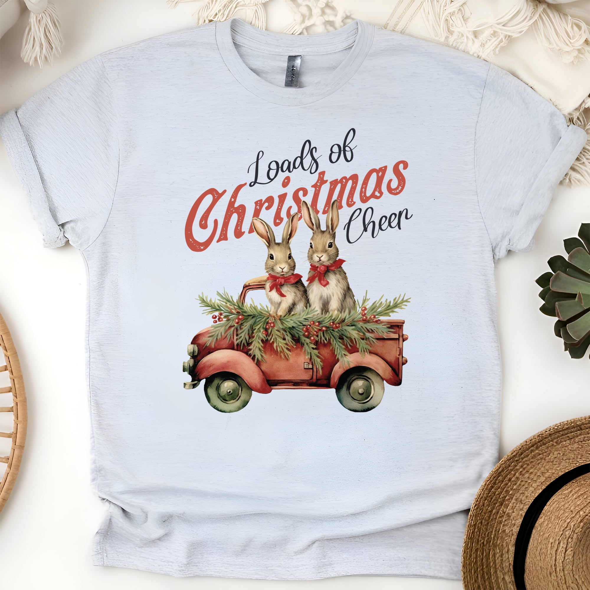 Bunny Rabbit Graphic T-Shirt | Cute Animal Tee for Men Women Kids, Ash ...