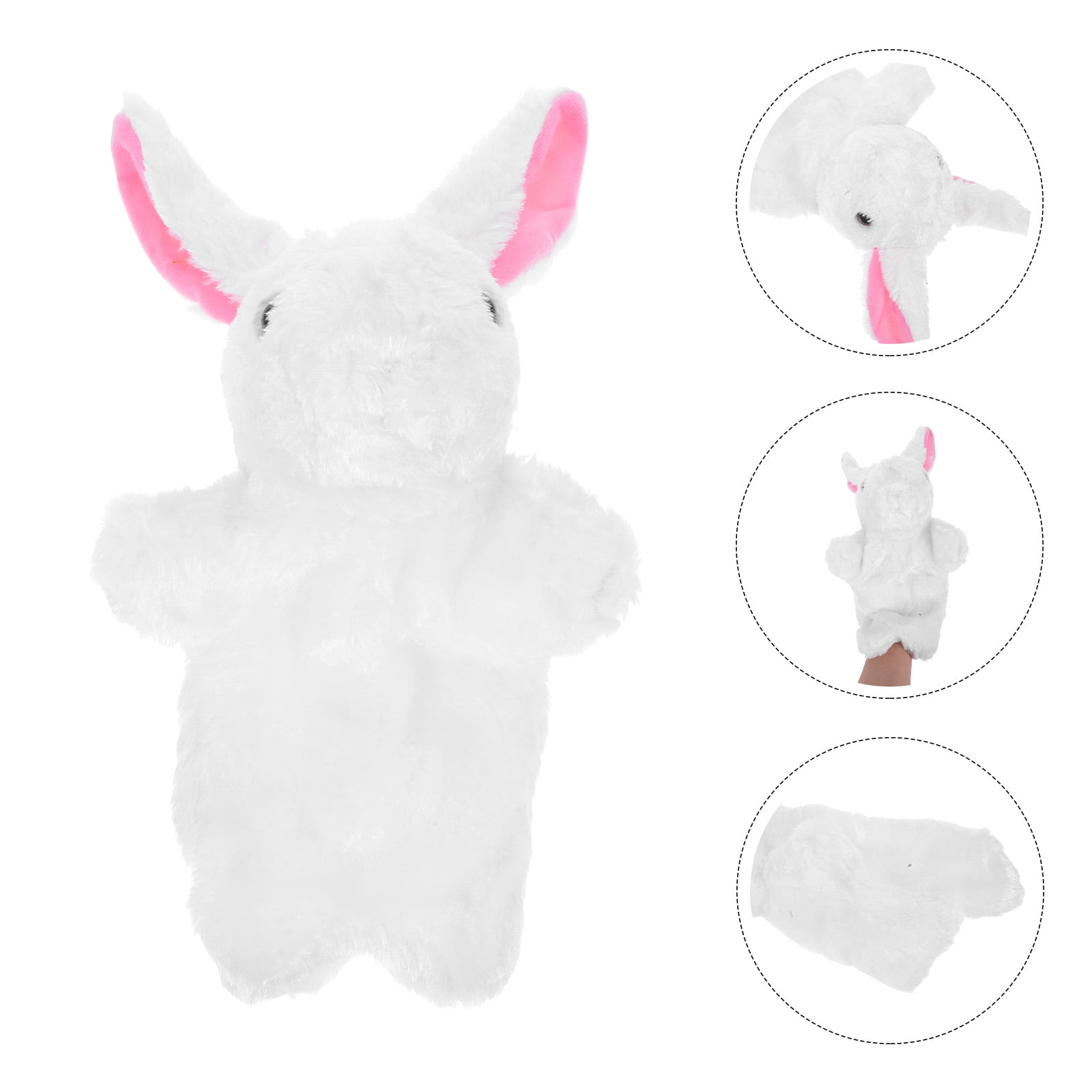 Bunny Rabbit Hand Puppet Plush Hand Puppets Kids Stuffed Animals Basket ...