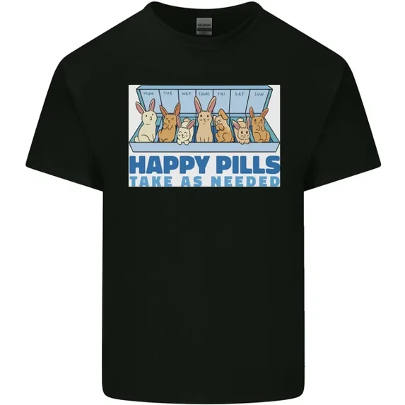 Bunny Rabbit Happy Pills Antidepressant T-Shirt - Walmart.com