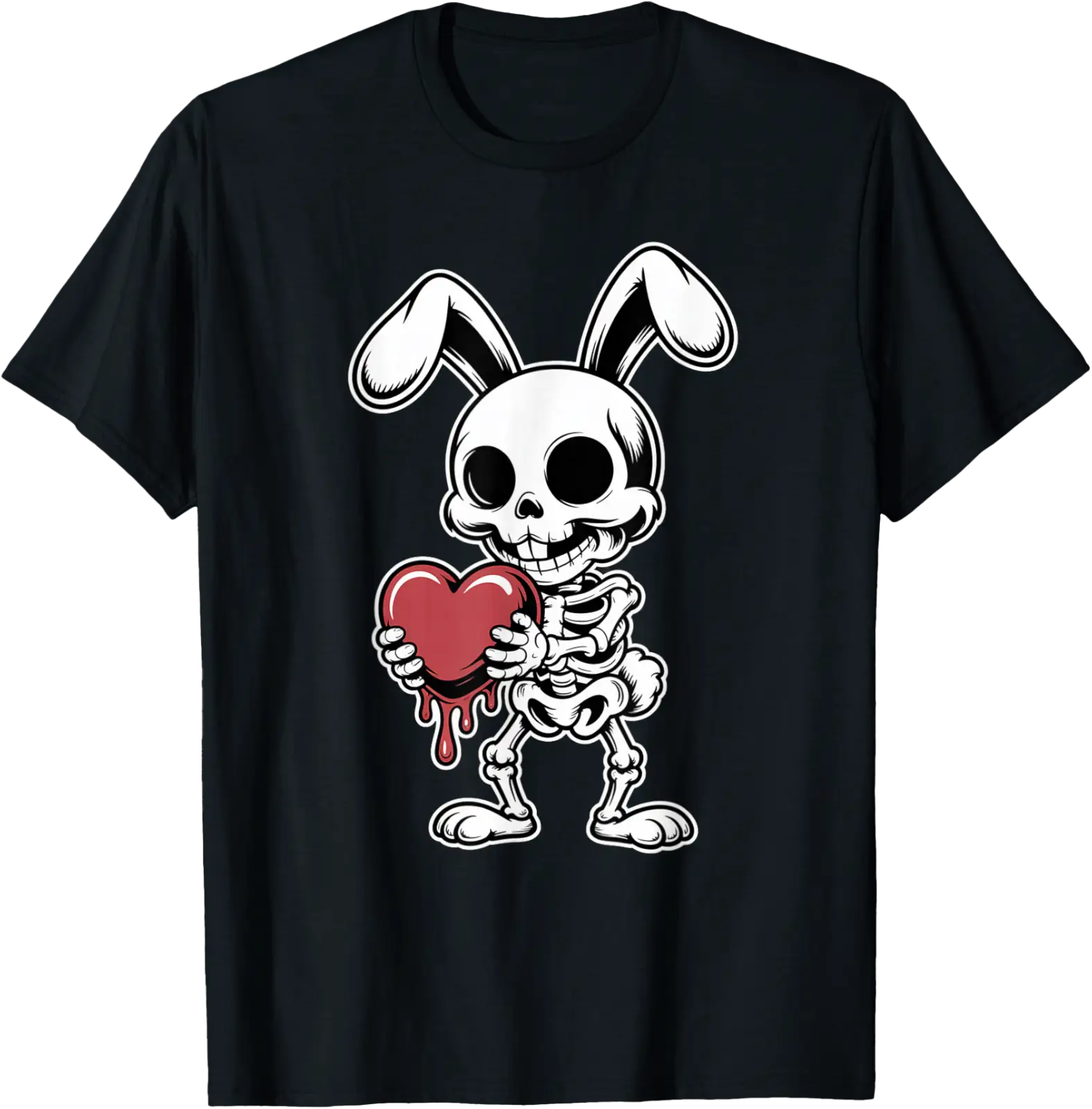 Bunny Rabbit Holding Melting Heart Goth Valentine T-Shirt All Size S ...
