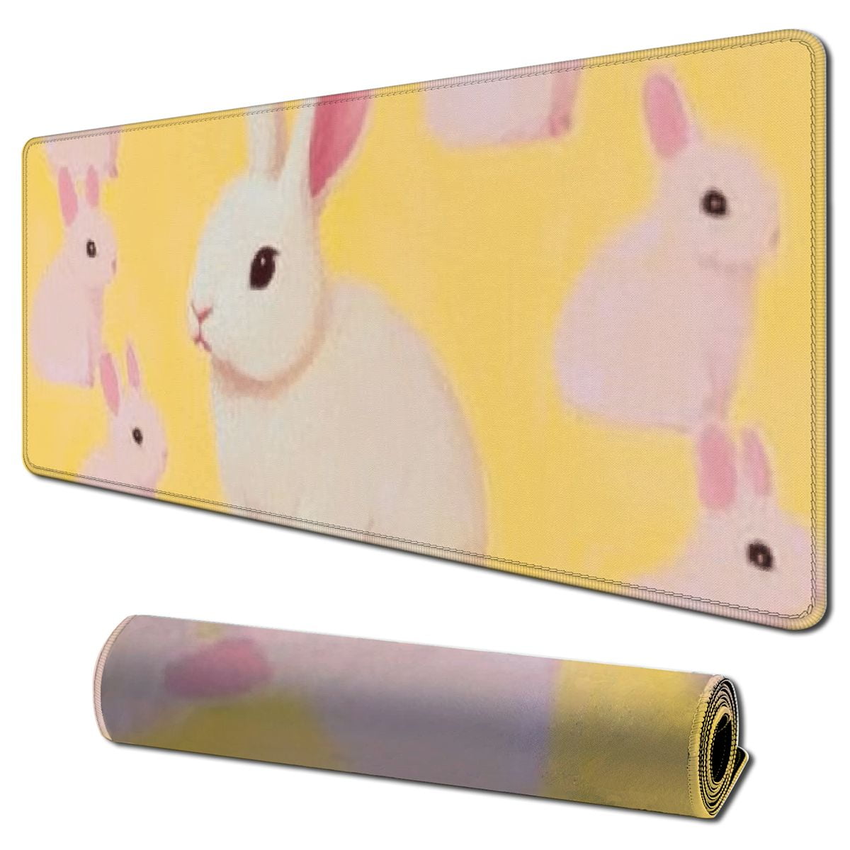 Bunny Rabbit Large Mouse Pad Gaming Non-Slip Rubber Base Desk Mats on ...