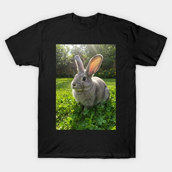 Bunny Rabbit Lover Shirt Real Life Outdoor Bunny Photo Graphic Tee for ...