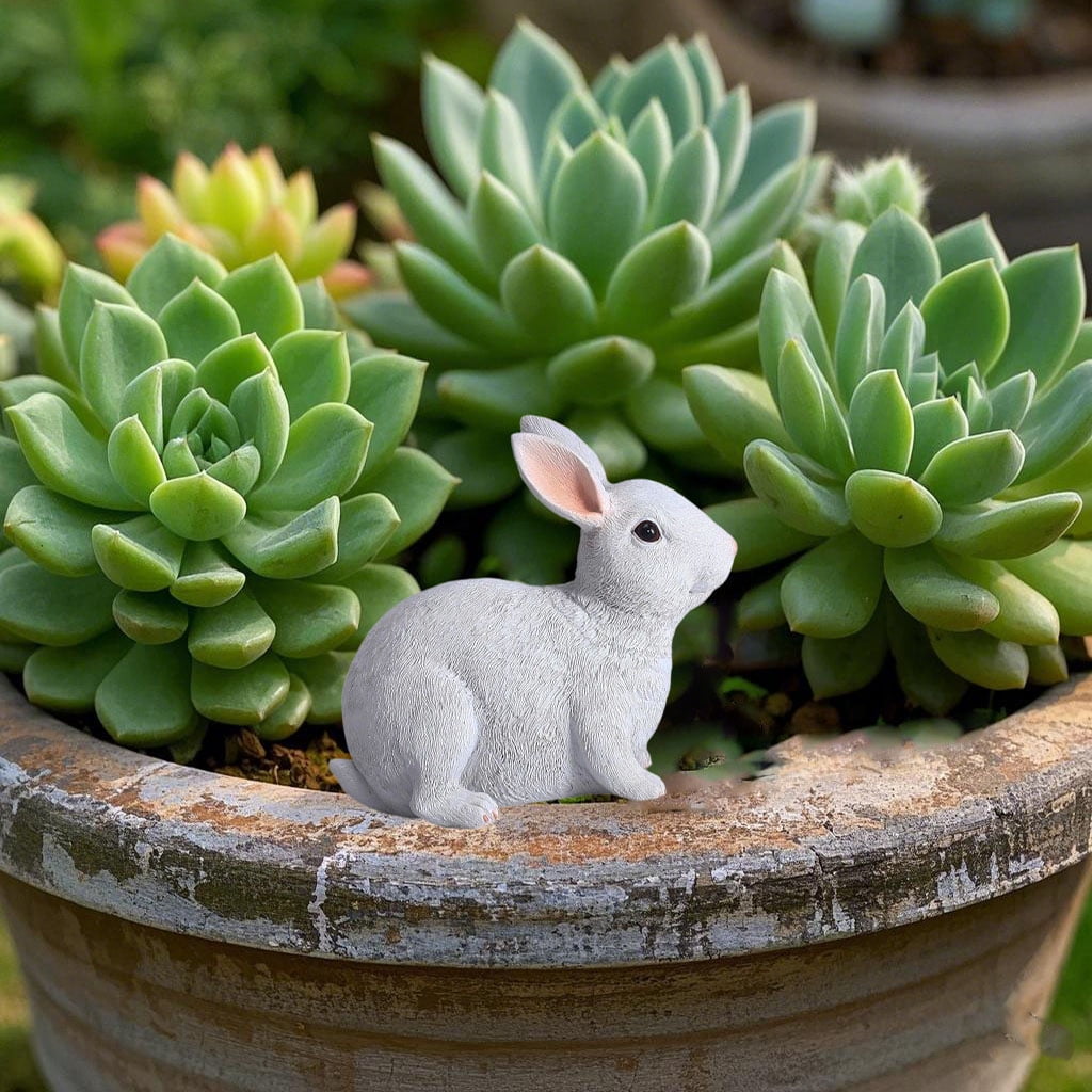 Bunny Rabbit Ornaments Decorations, Resin Bunny Statue Rabbit Figurine ...