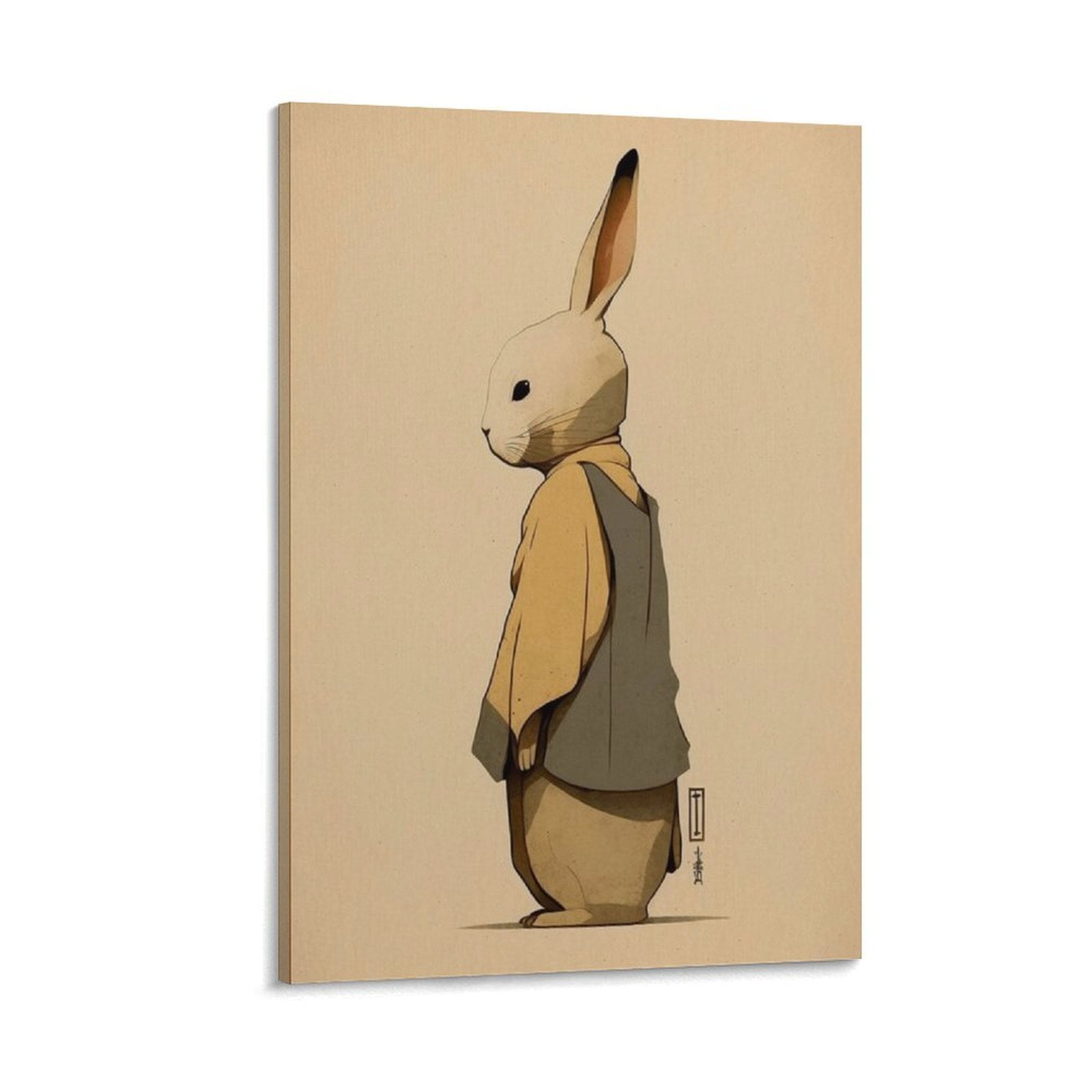 Bunny Rabbit Painting Minimalism Wall Art Japanese Rabbit Wall Art for ...