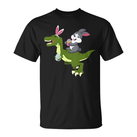 Bunny Rabbit Riding T Rex Dinosaur Easter Egg V2 Unisex TShirt ...