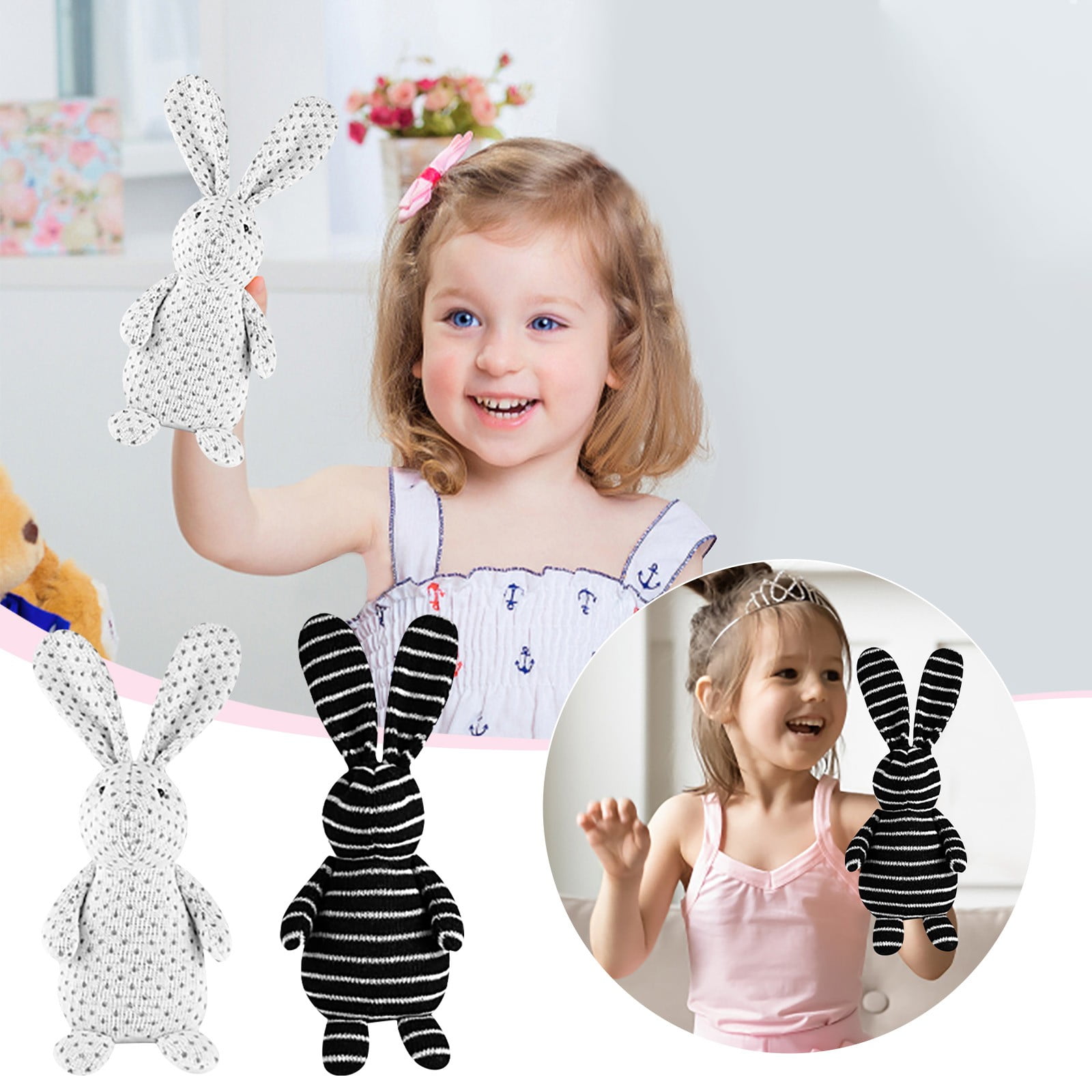 Bunny Rabbit Stuffed Animal Toy Plush Rabbits Realistic Adorable Plush ...