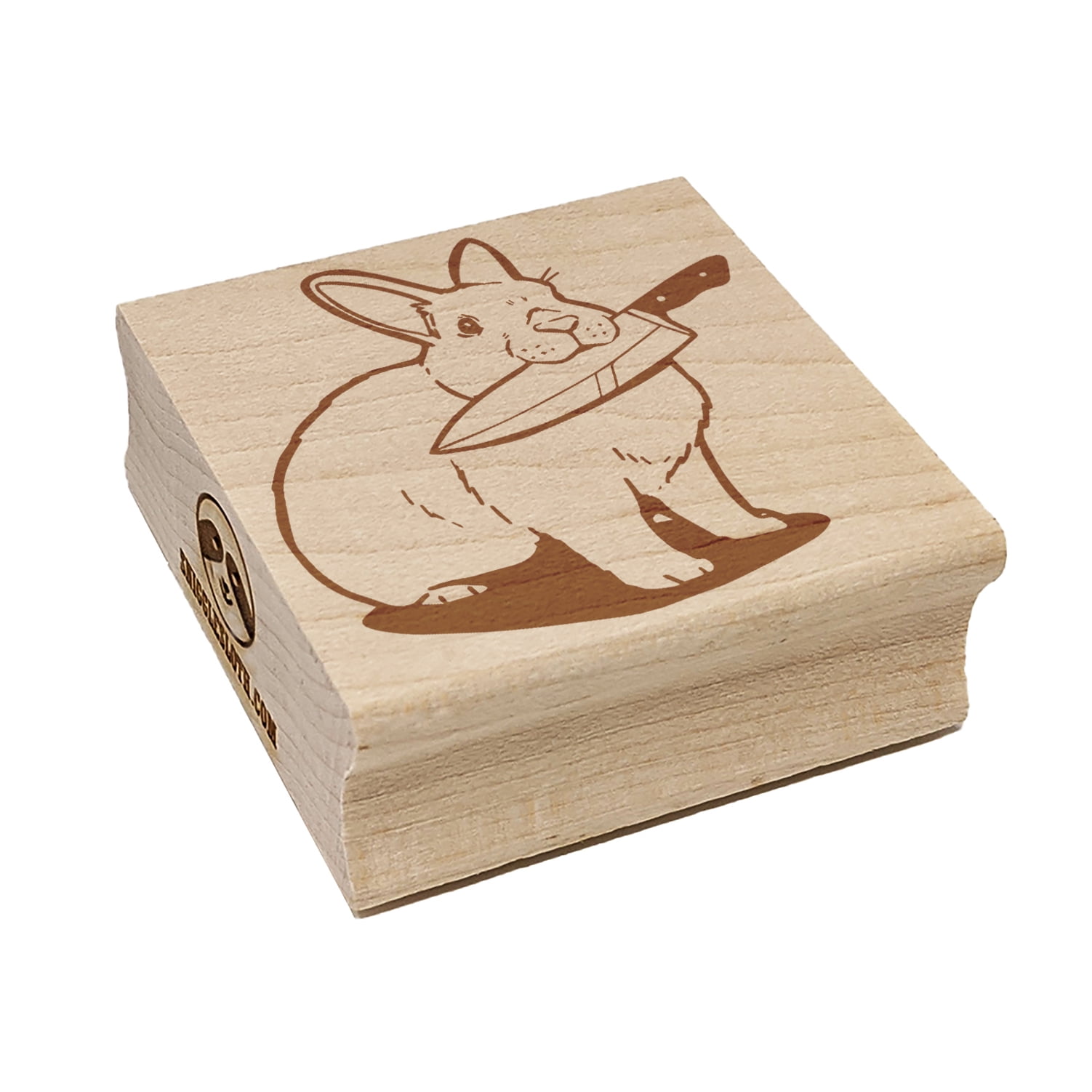 Bunny Rabbit with Knife Square Rubber Stamp Stamping Scrapbooking ...