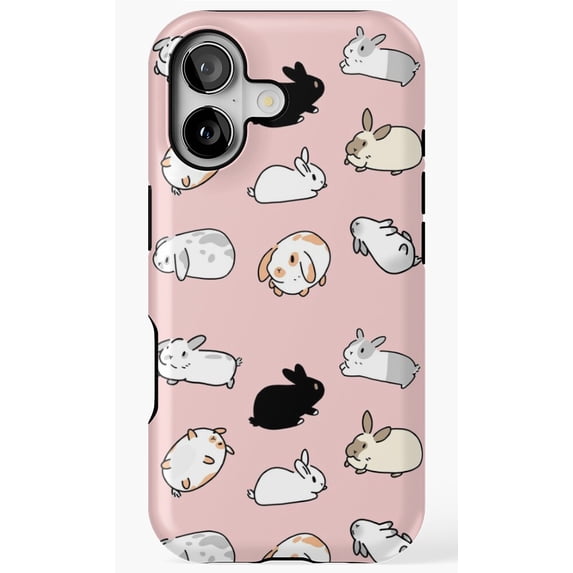 Bunny Rabbits Art Cute Animal Pattern Phone Case for iPhone 17 16 15 14 ...