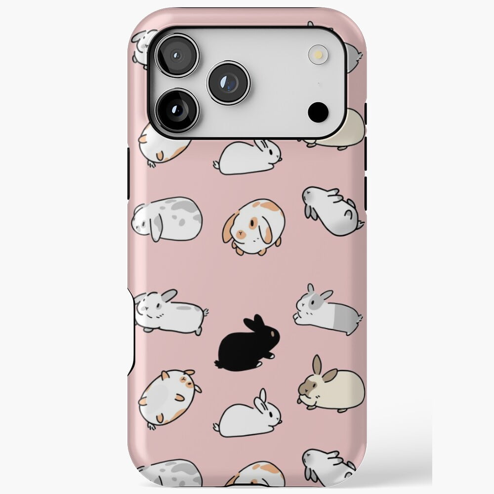 Bunny Rabbits Cute Animal Pattern iPhone Case 17 through 11 Pro Max ...