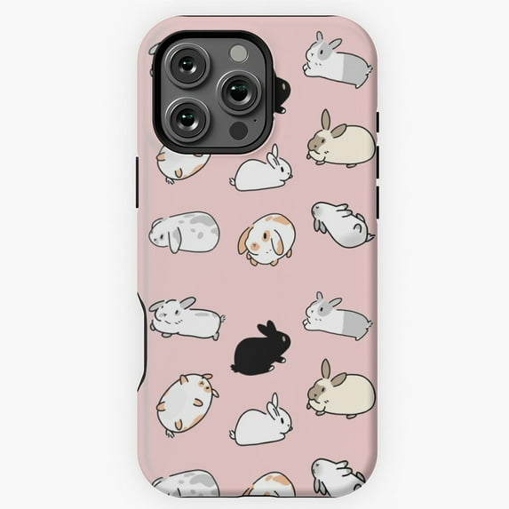 Bunny Rabbits Cute Pattern Art iPhone Case 17 16 15 14 13 12 11 Pro Max ...