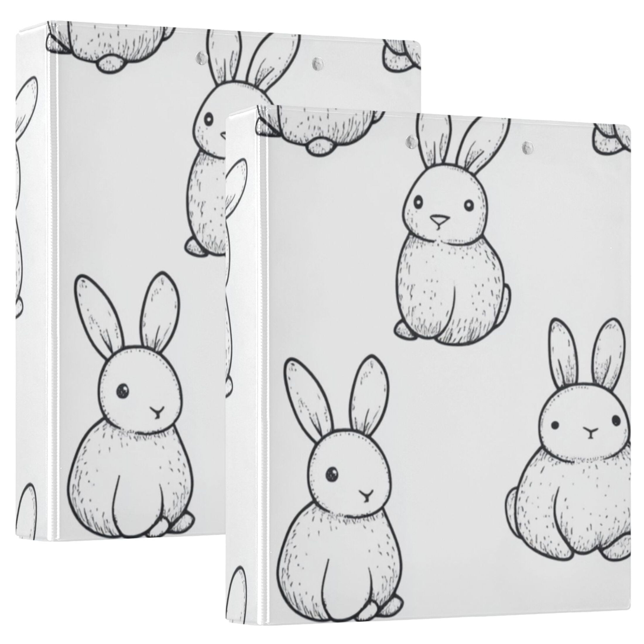 Bunny Rabbits Painting 3 Ring Binders 1.5 inch Hardcover File Folders ...