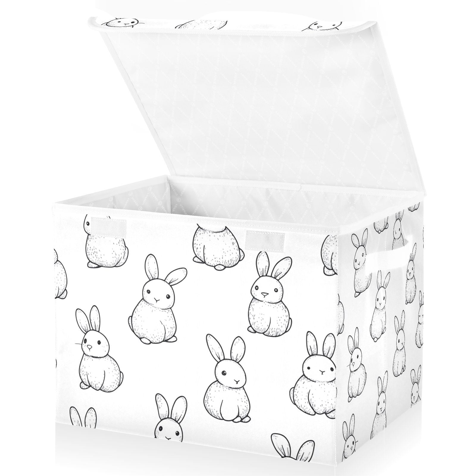 Bunny Rabbits Painting Storage Basket for Shelves Foldable Container ...