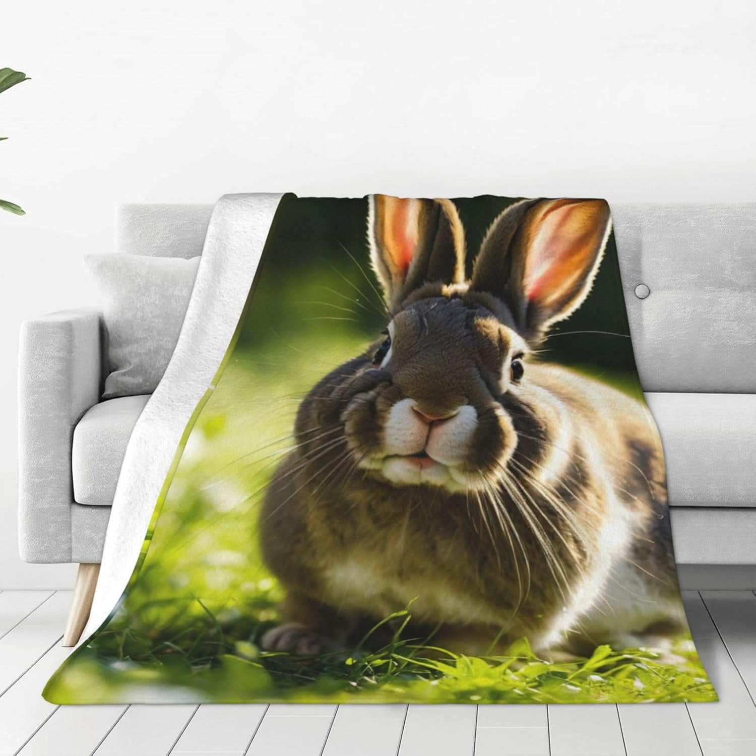 Bunny Rabbits Print Ultra Soft Micro Fleece Blanket Warm Cozy for Nap ...
