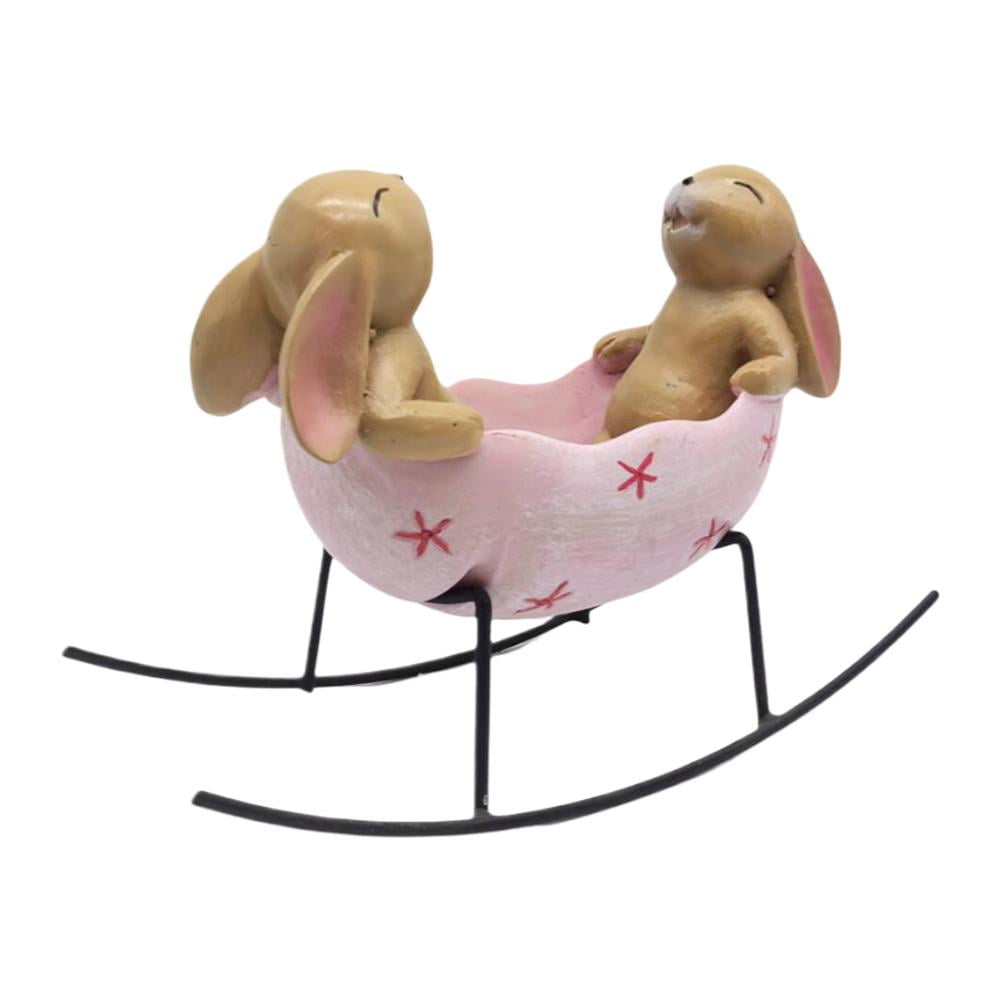 Bunny Rabbits Rocking in an Easter Egg, Easter Laughing Bunny, Vintage ...