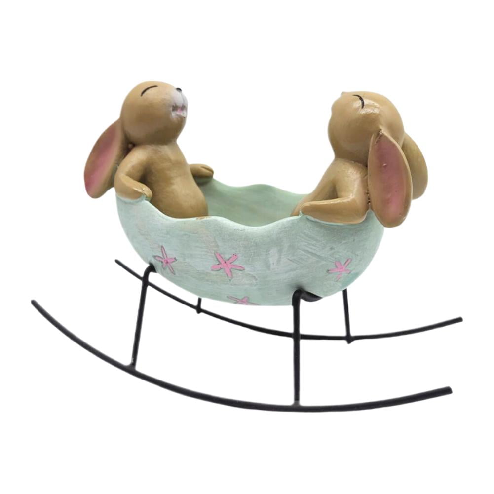 Bunny Rabbits Rocking in an Easter Egg, Easter Laughing Bunny, Vintage ...