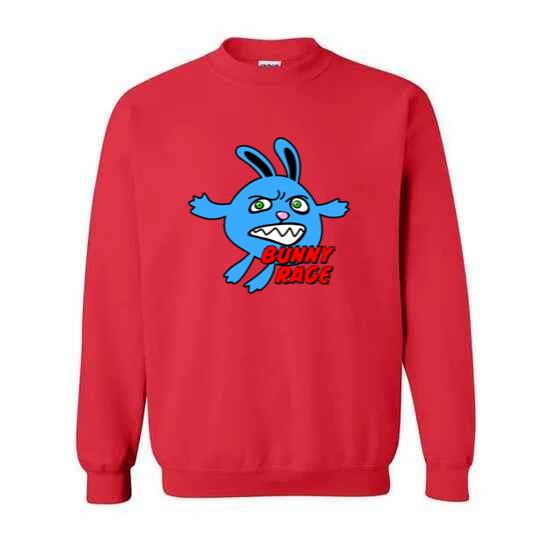 Bunny Rage Cute Angry Rabbit Cartoon Character Sweatshirt up to 5XL ...