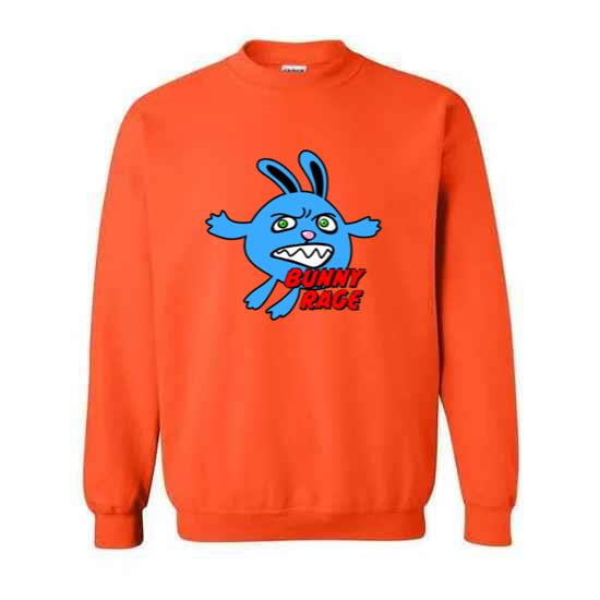 Bunny Rage Cute Angry Rabbit Cartoon Character Sweatshirt up to 5XL ...