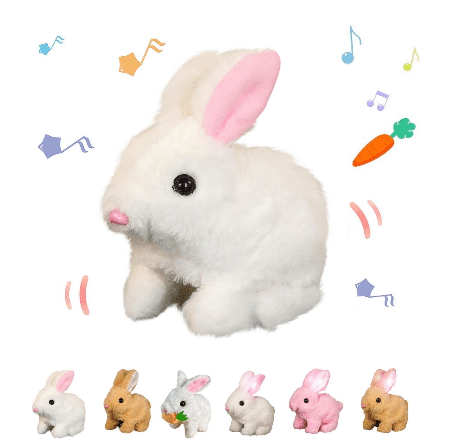 Bunny Realistic Bunny Hopping Rabbit Interactive Electronic Pet Plush ...