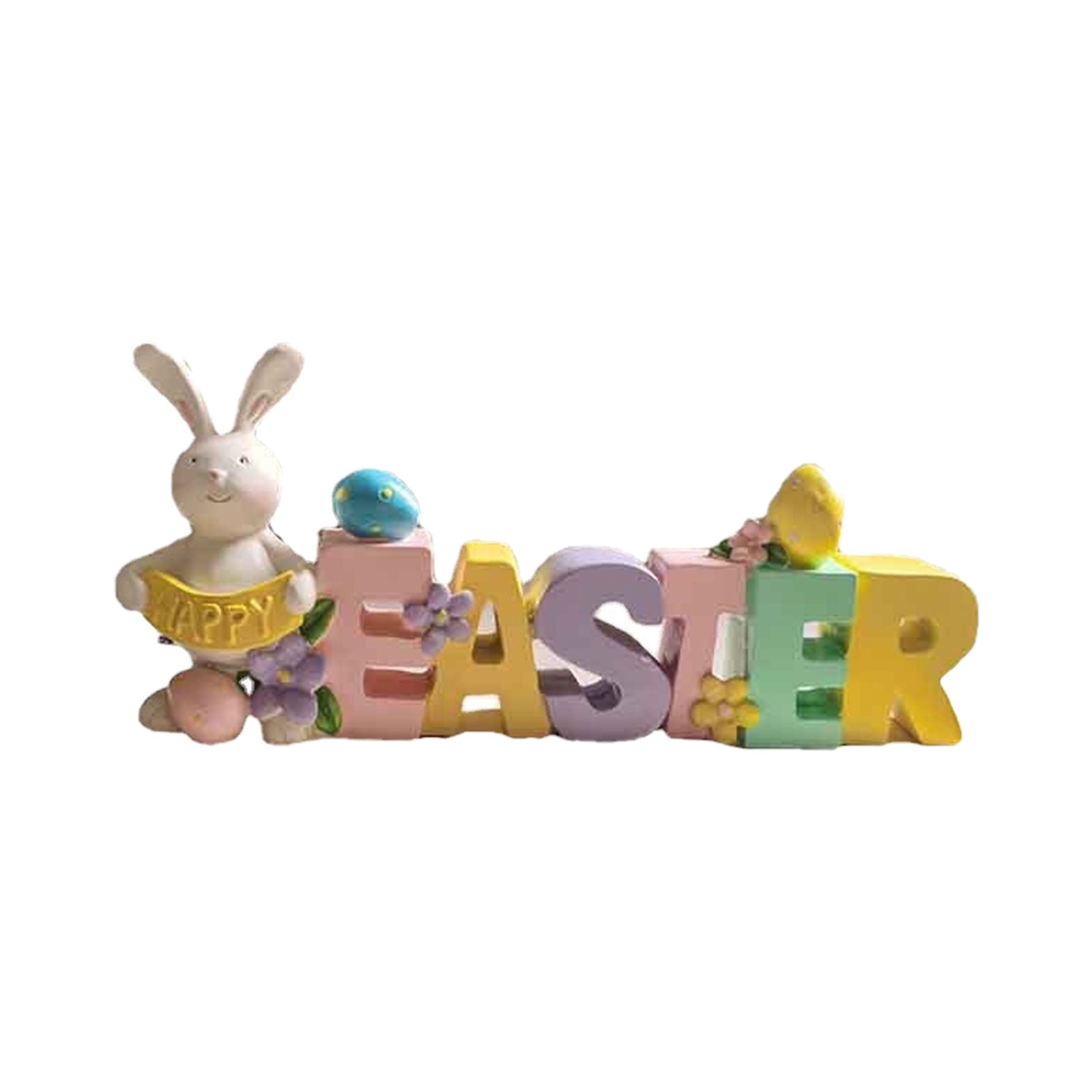Bunny Rejoice Table Top Centerpieces, Colorful Easter Eggs Bunny ...