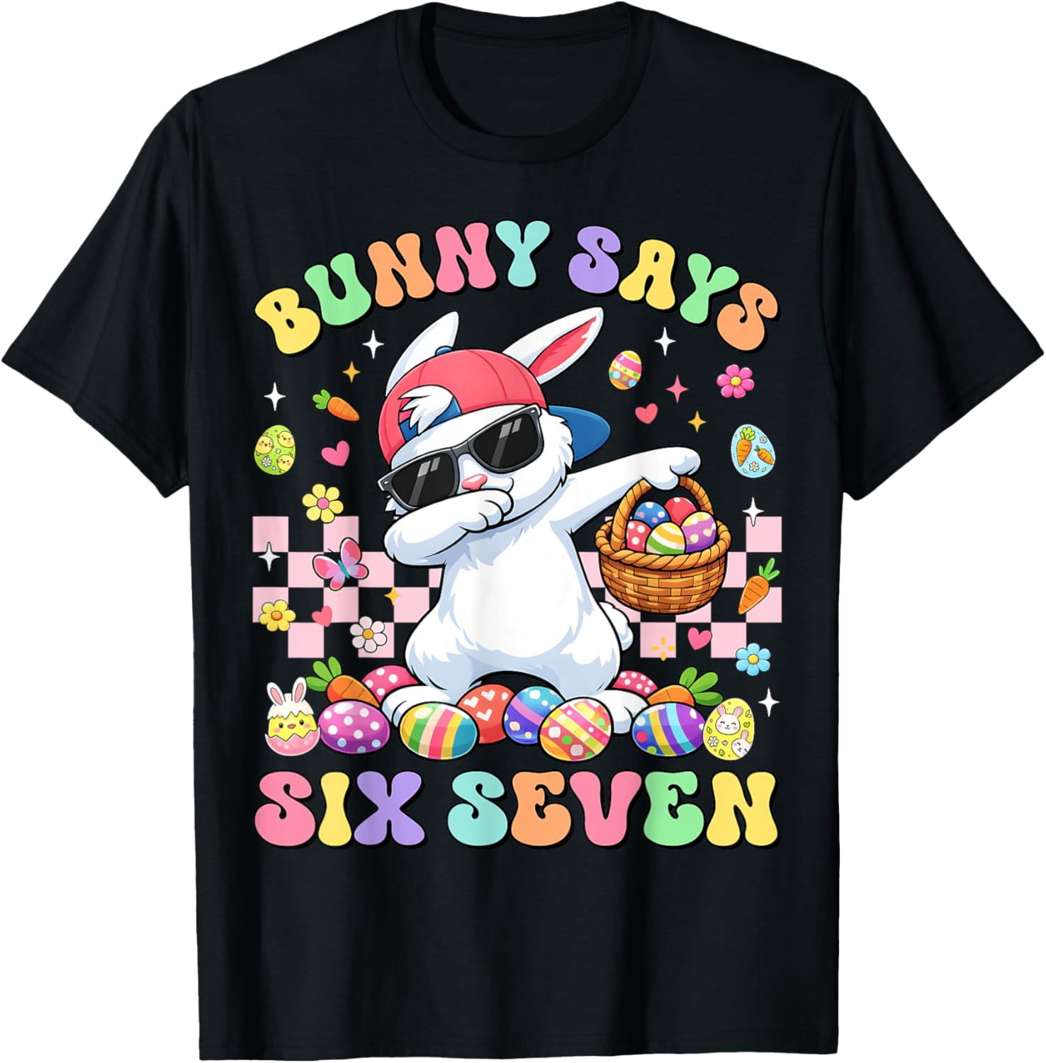 Bunny Says Six Seven Happy Easter Day Rabbit Dab 67 Boy Kids T-Shirt ...