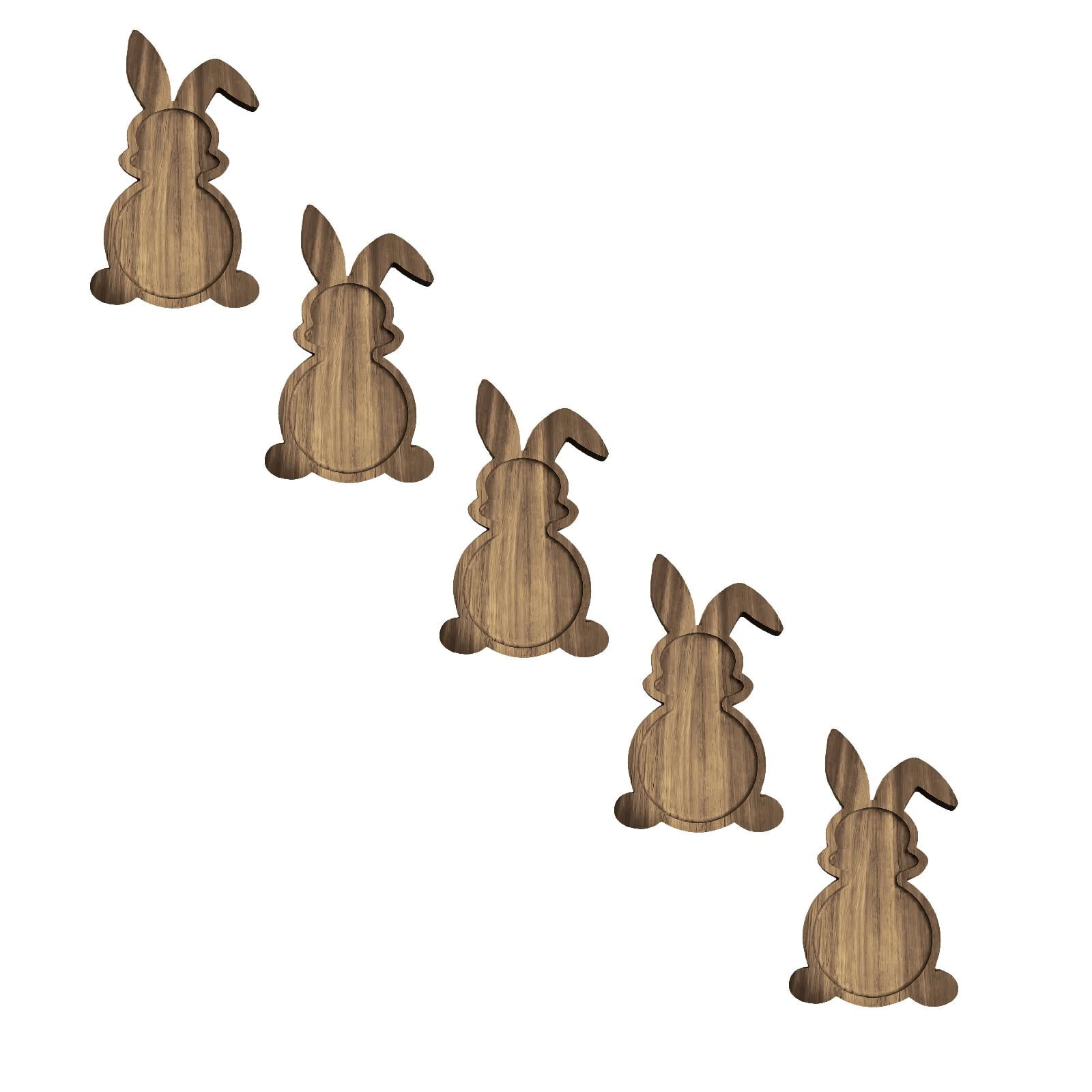 Easter Bunny Wooden Serving Tray Bunny Shaped Cutting Board Rabbit Wood ...