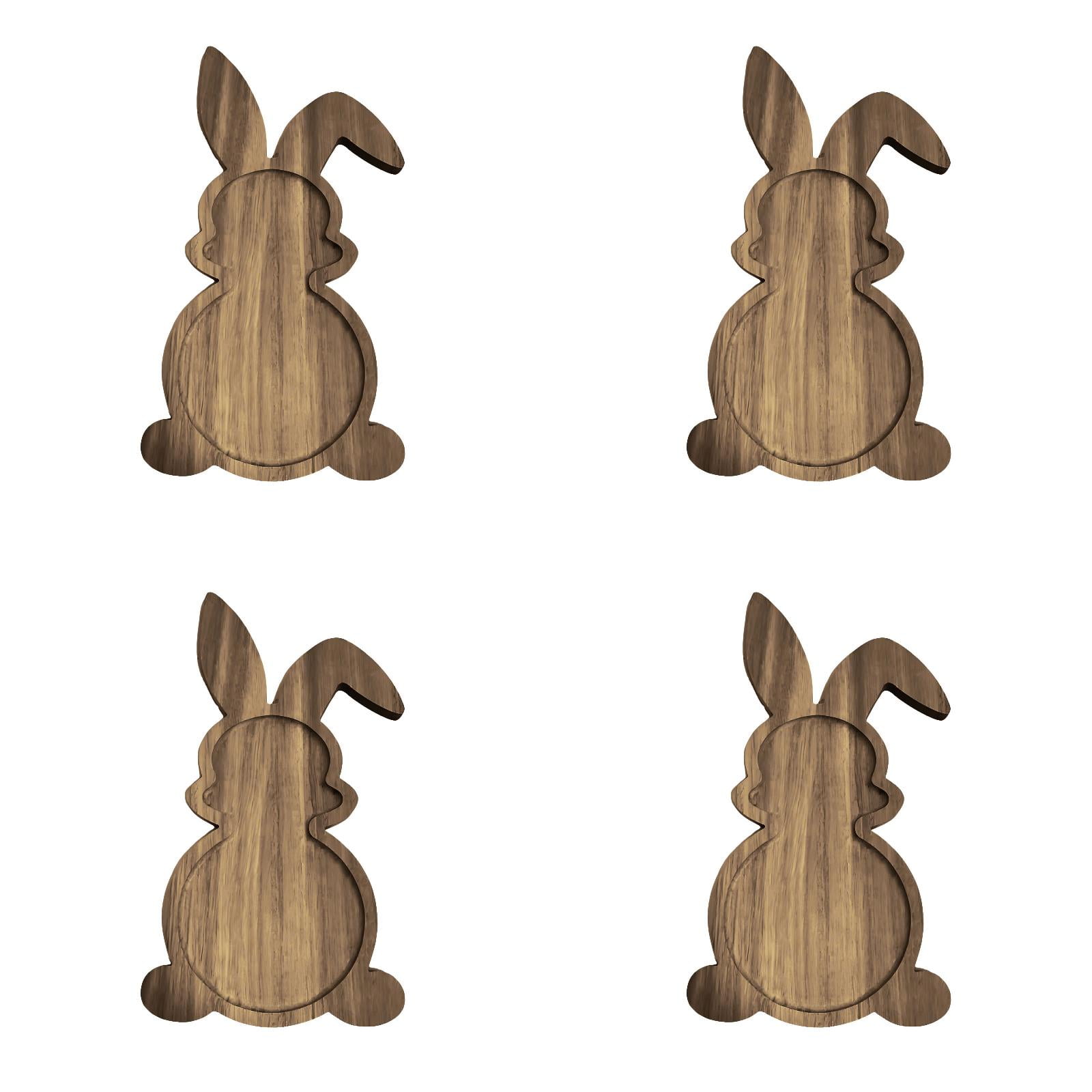Bunny Serving Wood Trays Bunny Shaped Cutting Board Rabbit Wood Platter ...